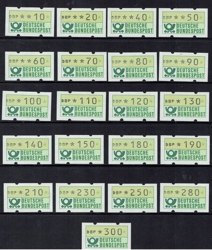 WEST GERMANY MNH DEUTSCHE BUNDESPOST 1981 SET OF 21 ATM Dbp LABELS 10-300 | eBay