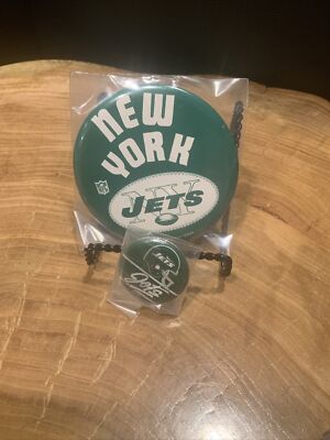 Vintage Lot of 2 New York JETS Pinbacks Buttons NFL Football | eBay