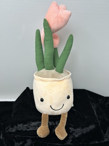 Pink Tulips Plush Toy Flower Potted Plant Anthropomorphic Shelf Sitter ...