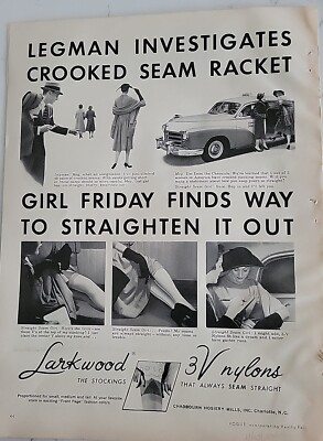 1953 Women's Larkwood Hosiery Stockings Sexy Legs Legman Vintage Ad | eBay