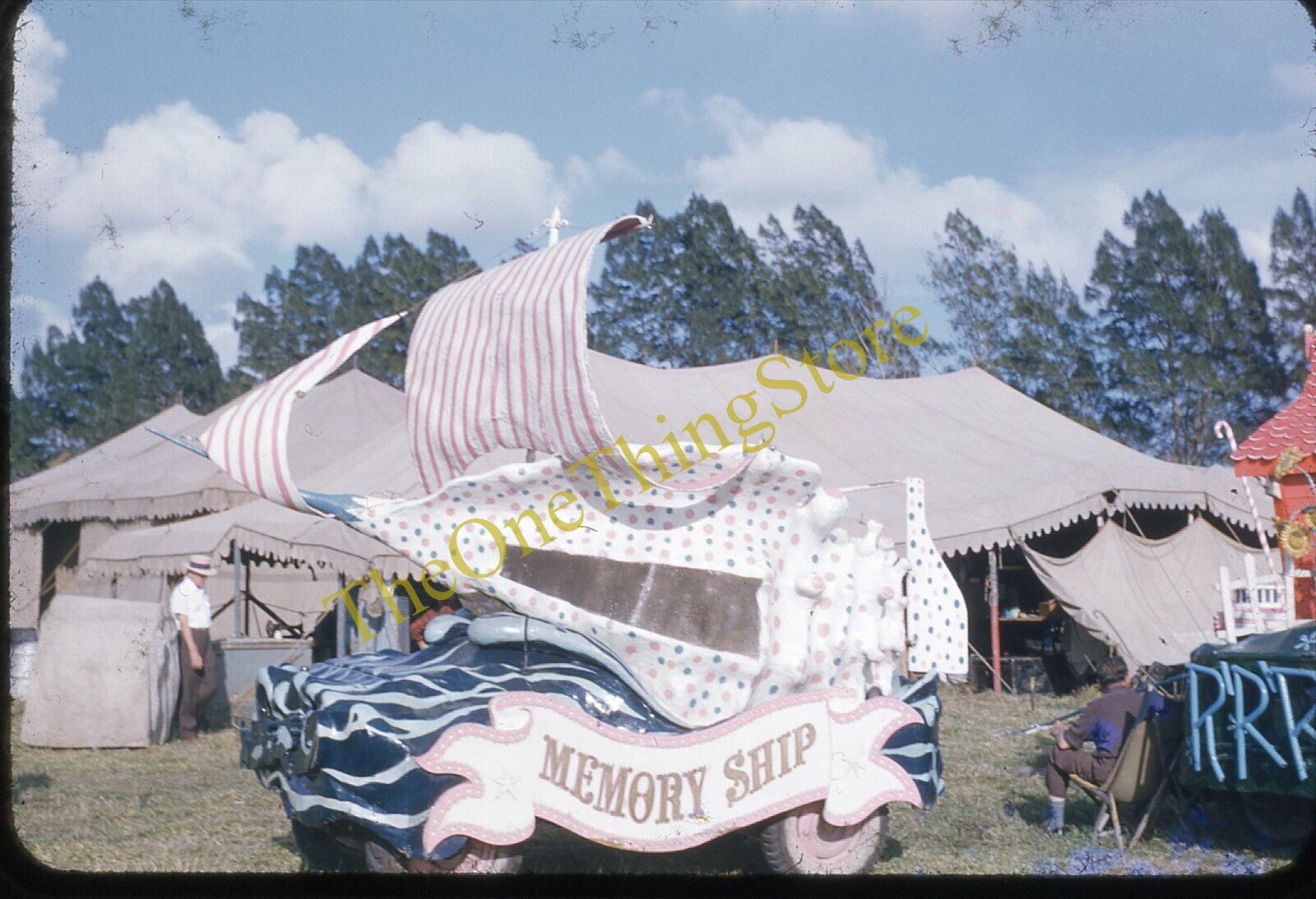 Ringling Bros Circus Memory Ship Float 1950s 35mm Slide Kodachrome Tent ...