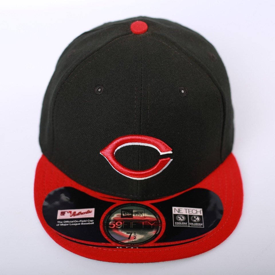 New Era Cincinnati Reds Black / Red Fitted Cap MLB Hat | eBay