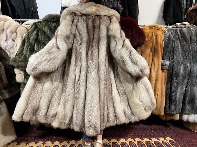Blue Fox Fur Coat Real Fur Volpe Size 38-42 | eBay