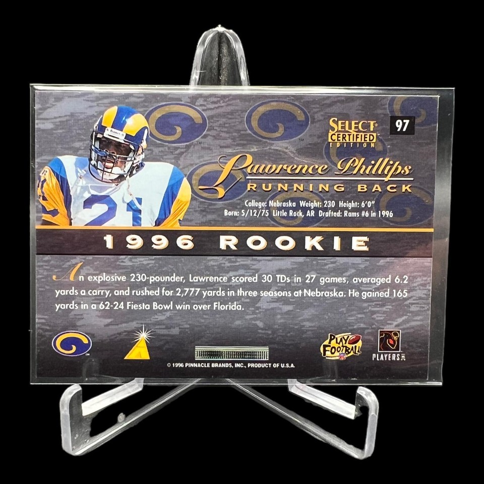1996 Select Certified #97 Lawrence Phillips RC St. Louis Rams | eBay