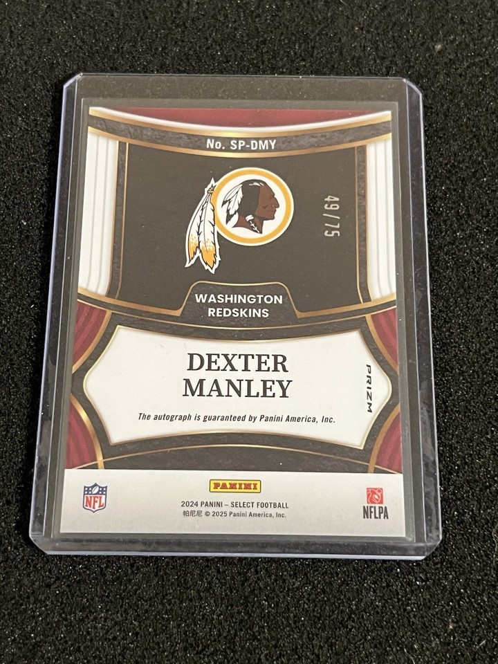 Dexter Manley 2024 Panini Select Signatures Maroon Prizm Auto #d /75 ...