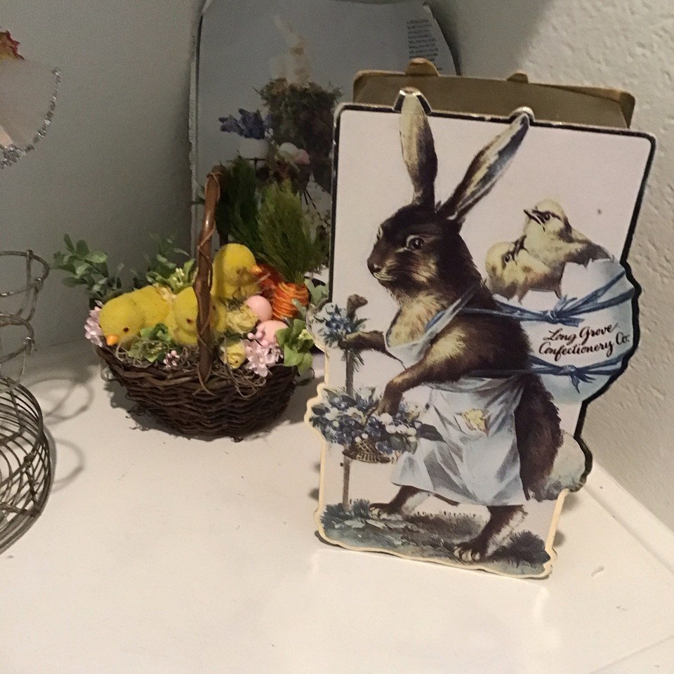 Vintage Easter Candy Chocolate Gift Box Long Grove Confectionery Rabbit ...