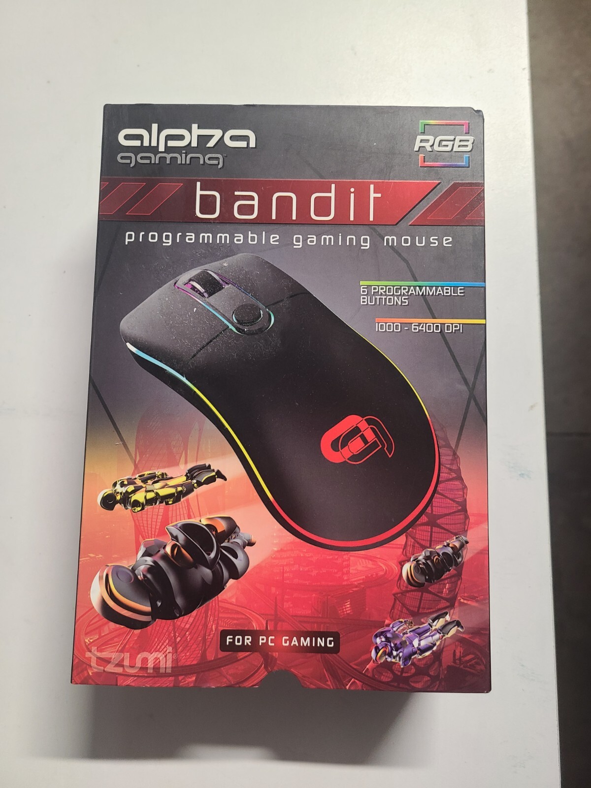 Tzumi Alpha Bandit Programmable Gaming Wired Optical Mouse With RGB ...