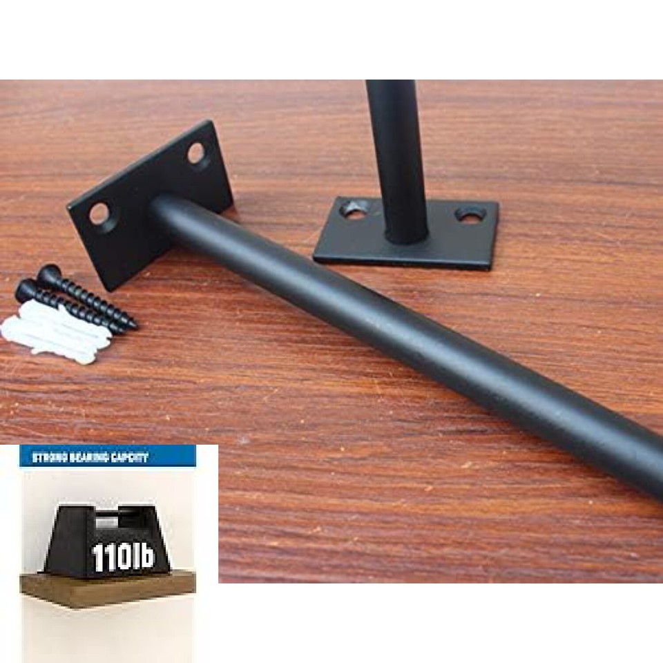 8" Hidden Shelf Floating Wall Brackets Heavy Duty Metal For Wood ...