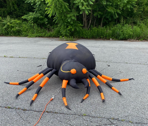 Inflatable Animated Spider Halloween 9 ft Lights Head Moves Gemmy READ ...