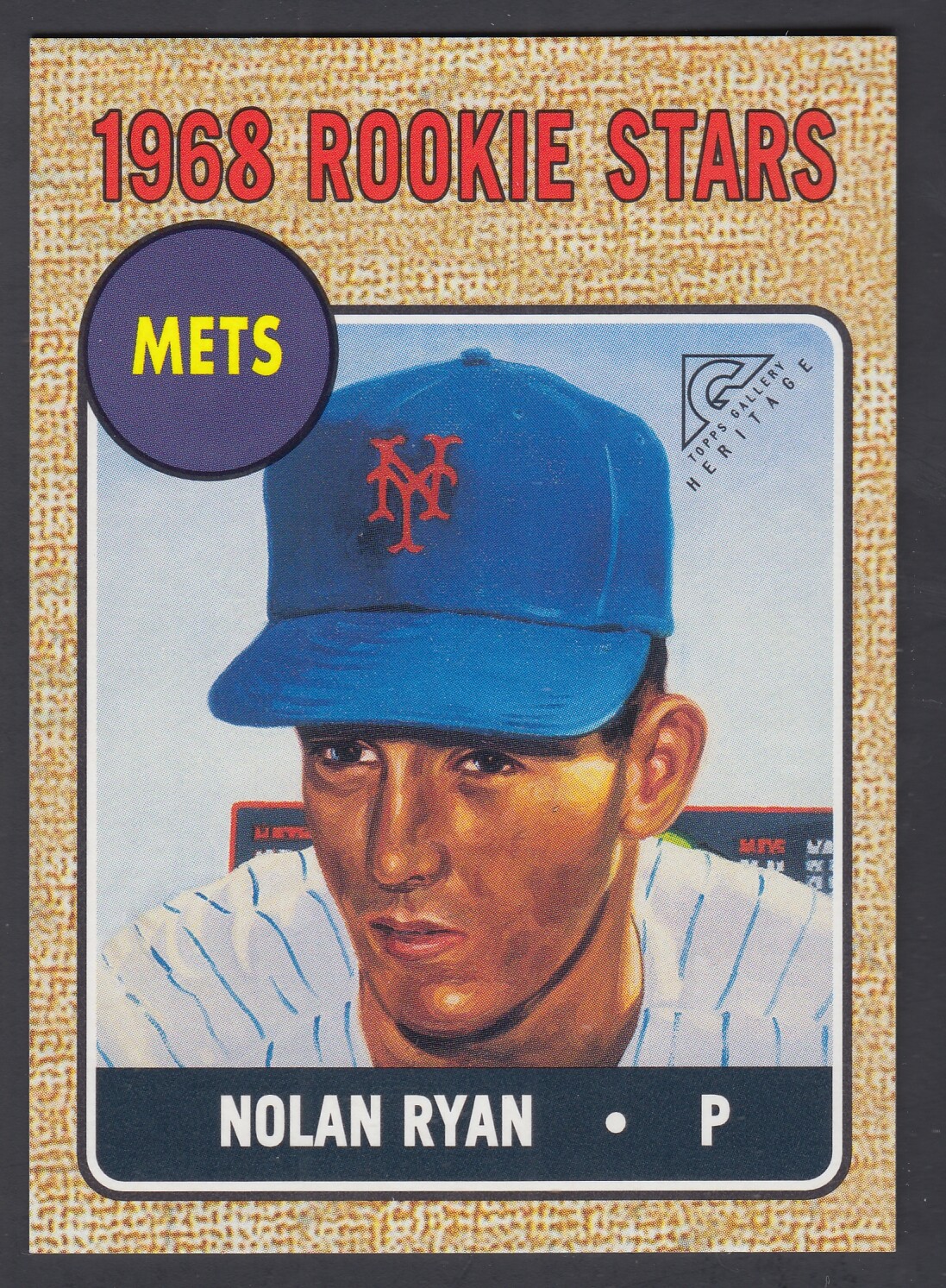 Nolan Ryan 2002 Topps Gallery Heritage Card 1968 Topps Rookie Reprint A ...