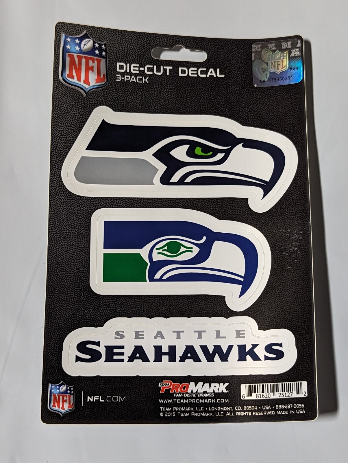 Seattle Seahawks 3-Pack Die-cut Decals Stickers Sheet Measures 5" x 7 ...
