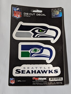 Seattle Seahawks 3-Pack Die-cut Decals Stickers Sheet Measures 5" x 7 ...