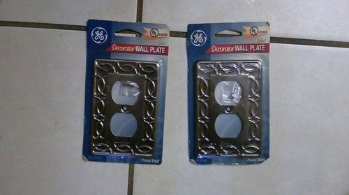 GE Decorative Plated Steel Wall Plate Outlet Covers Lot of 2 | eBay