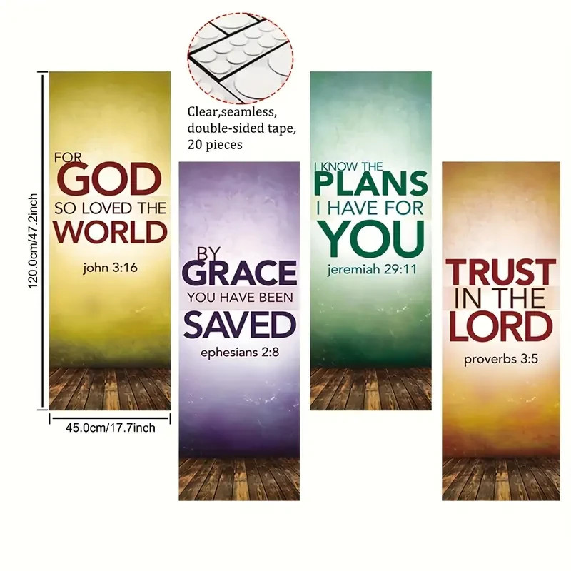 4pcs Inspirational Church Banners with Scripture Quotes | eBay