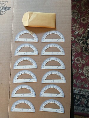 Lot of 12 Metal Protractors/ 3.75” Edge New Never Used | eBay