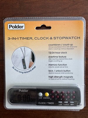 Polder 3-IN-1 Timer Clock & Stopwatch 898-95 Multi Function Tool | eBay