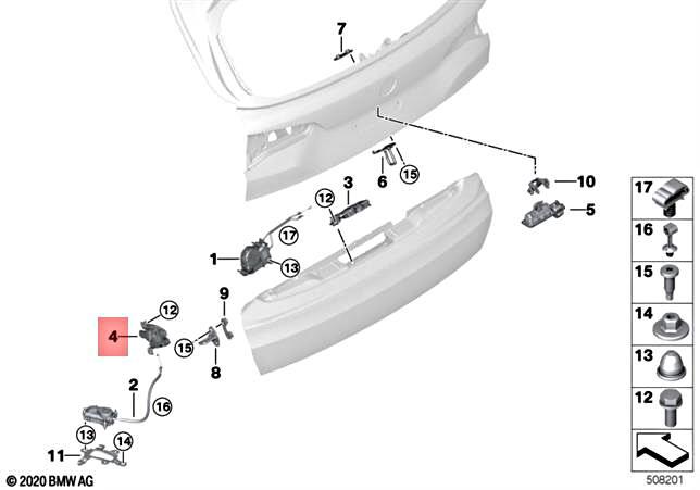 Genuine BMW X5 G05 X5 30dX 40iX 50iX Trunk Lid Lock Bottom Left ...