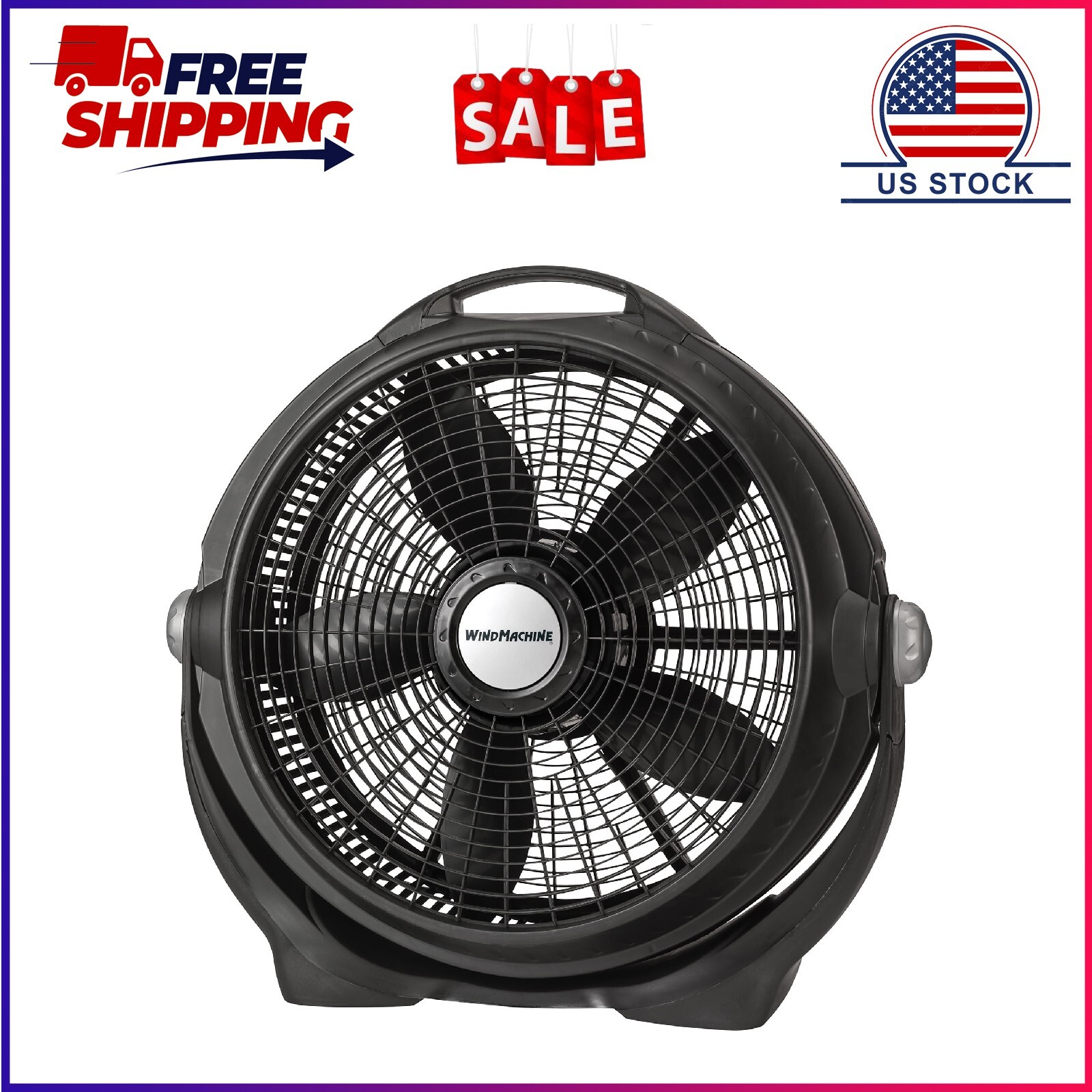 Lasko Wind Machine 20" Air Circulator Floor Fan, 3 Speeds, 23" H, Black ...