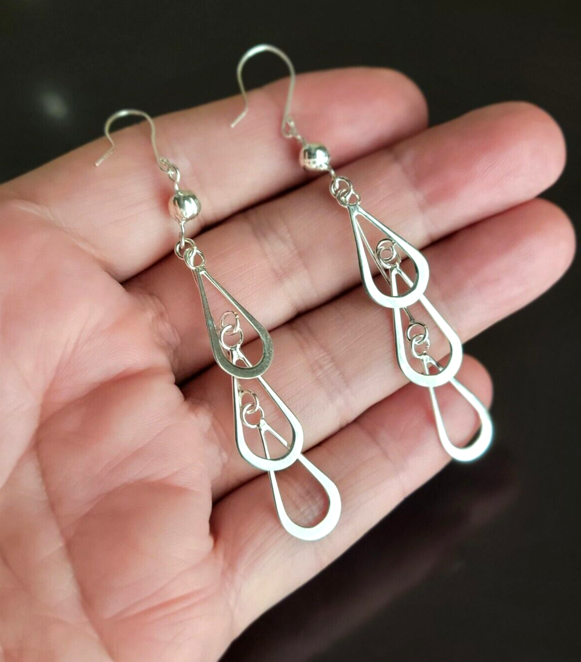 Erick's Sterling Silver Teardrop Earrings Taxco.925 | eBay