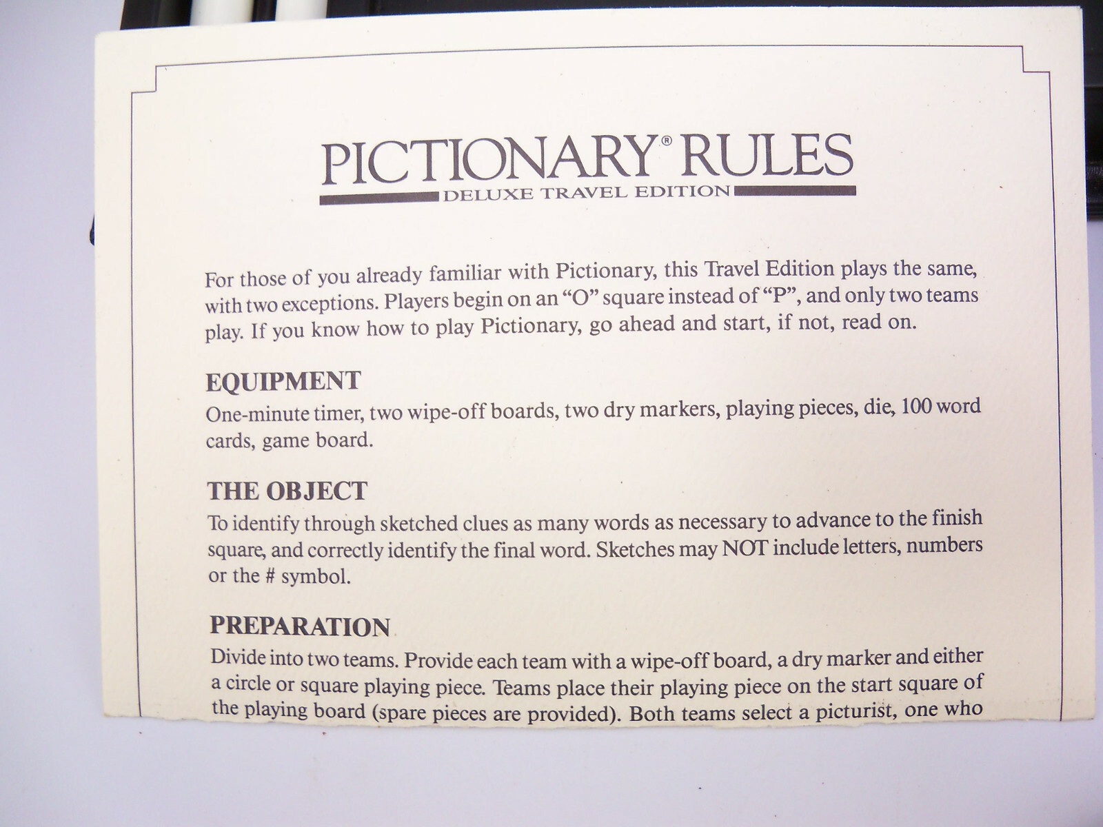 Momentus Signed by Creators Robert Angel PICTIONARY Deluxe Travel ...