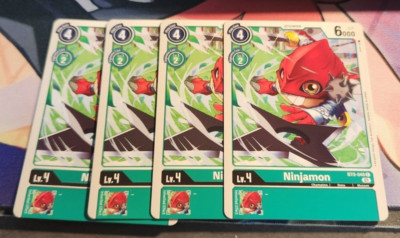 x4 Playset Digimon NINJAMON BT9-048 Green Common X Record TCG | eBay
