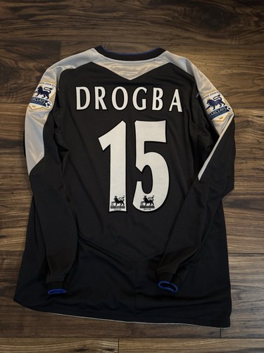 Didier Drogba Chelsea 04/05 Umbro Black Long Sleeve Jersey Kit Size Men ...