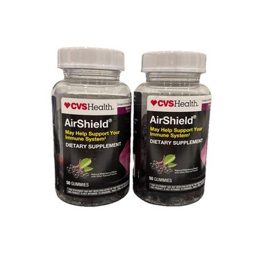 🩺 Lot of 2 CVS Health AirShield Gummies Elderberry Immune Support 50ct ...