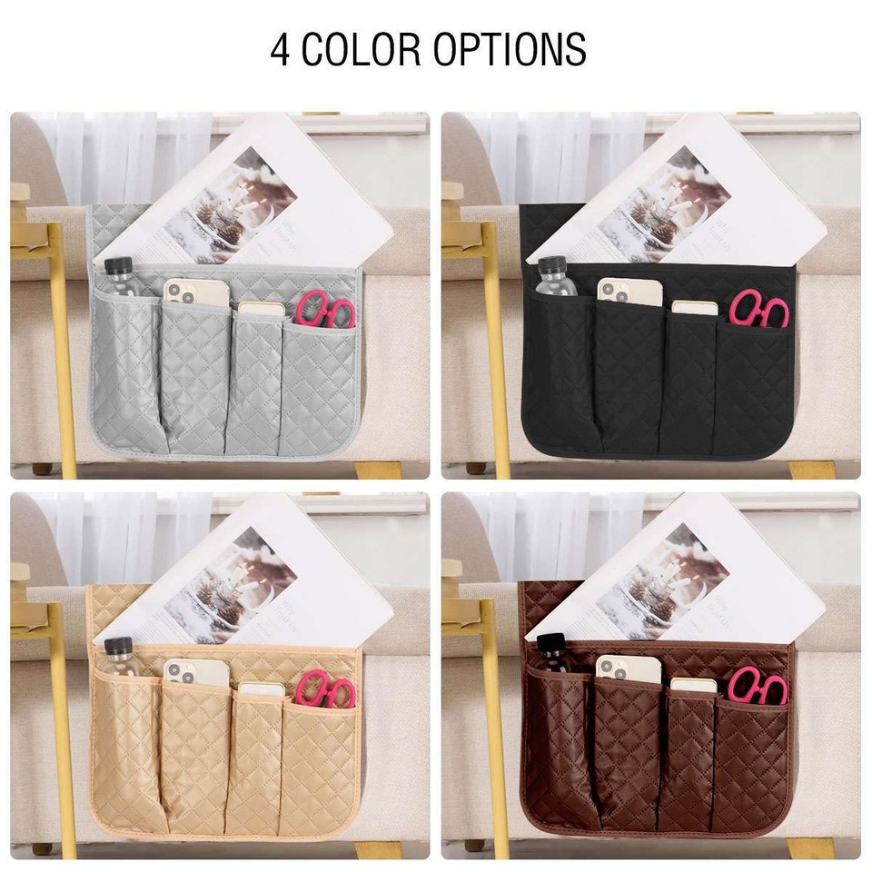 5 Pocket TV Remote Control Organizer Holder for Sofa Recliner Chair Arm ...