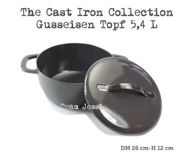 🍀TUPPERWARE Cast Iron Collection Gusseisen Topf 5,4 L Bräter schwarz🍀 ...