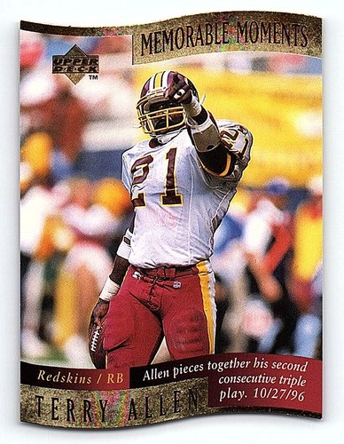 1997 Memorable Moments Terry Allen Washington Redskins #9 OF 10 Die-Cut ...
