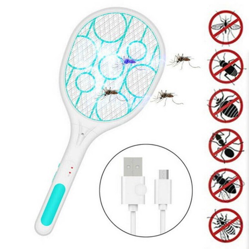 LED Tennis Light Bat Hand-Held Racket Rechargeable Electric Insect ...