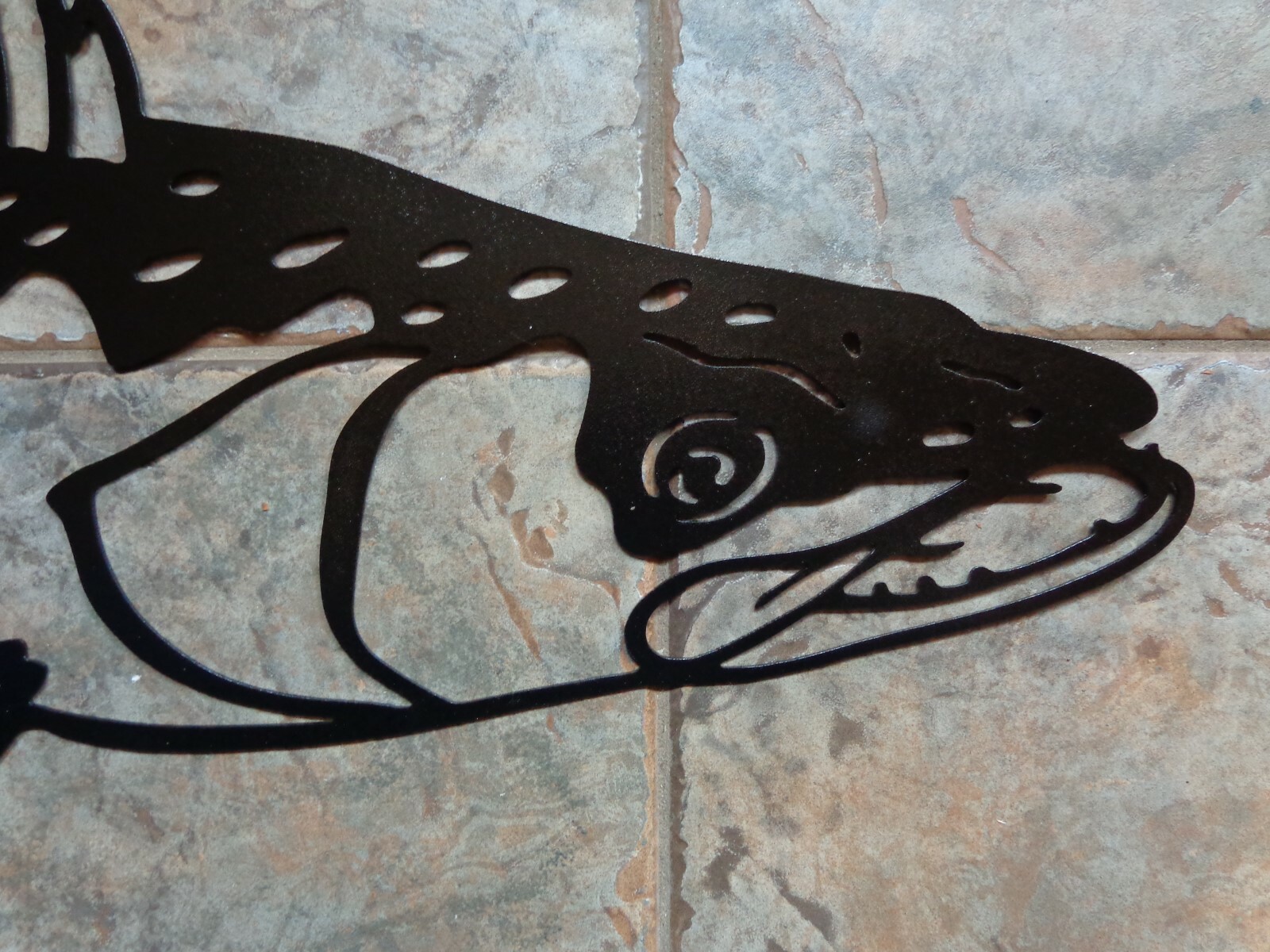 Muskie Northern Pike Fish Plasma Cut Metal Wall Art Black Textured 26 ...