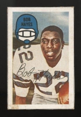 1970 KELLOGG’S FOOTBALL 2-D BOX CARD BOB HAYES WHITE BACK FULL BLACK ...