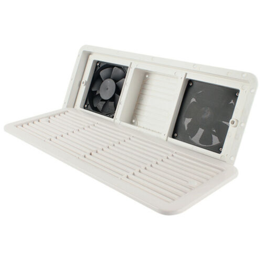 12V Caravan RV Dual Fridge Ventilation Fan Vent intake outtake 480mm ...