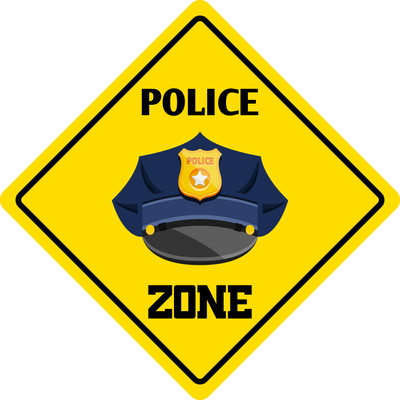 *Aluminum* Police Zone Funny Metal Novelty Sign 12"x12" | eBay