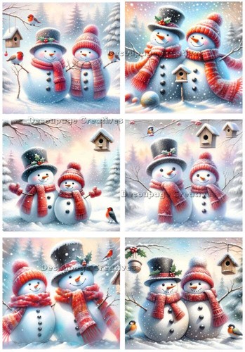 Snow Couple | A4 Rice Paper | Paper for Decoupage | Decoupage Creatives ...
