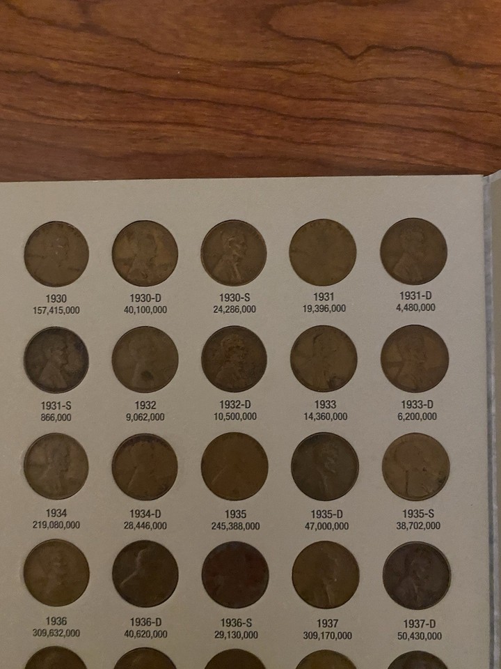 1909-1940 wheat cent collection Book Only 1909 S VDB missing!!! | eBay