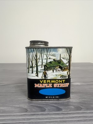 VINTAGE VERMONT MAPLE SYRUP 32 FL OZ 1 QT TIN | eBay