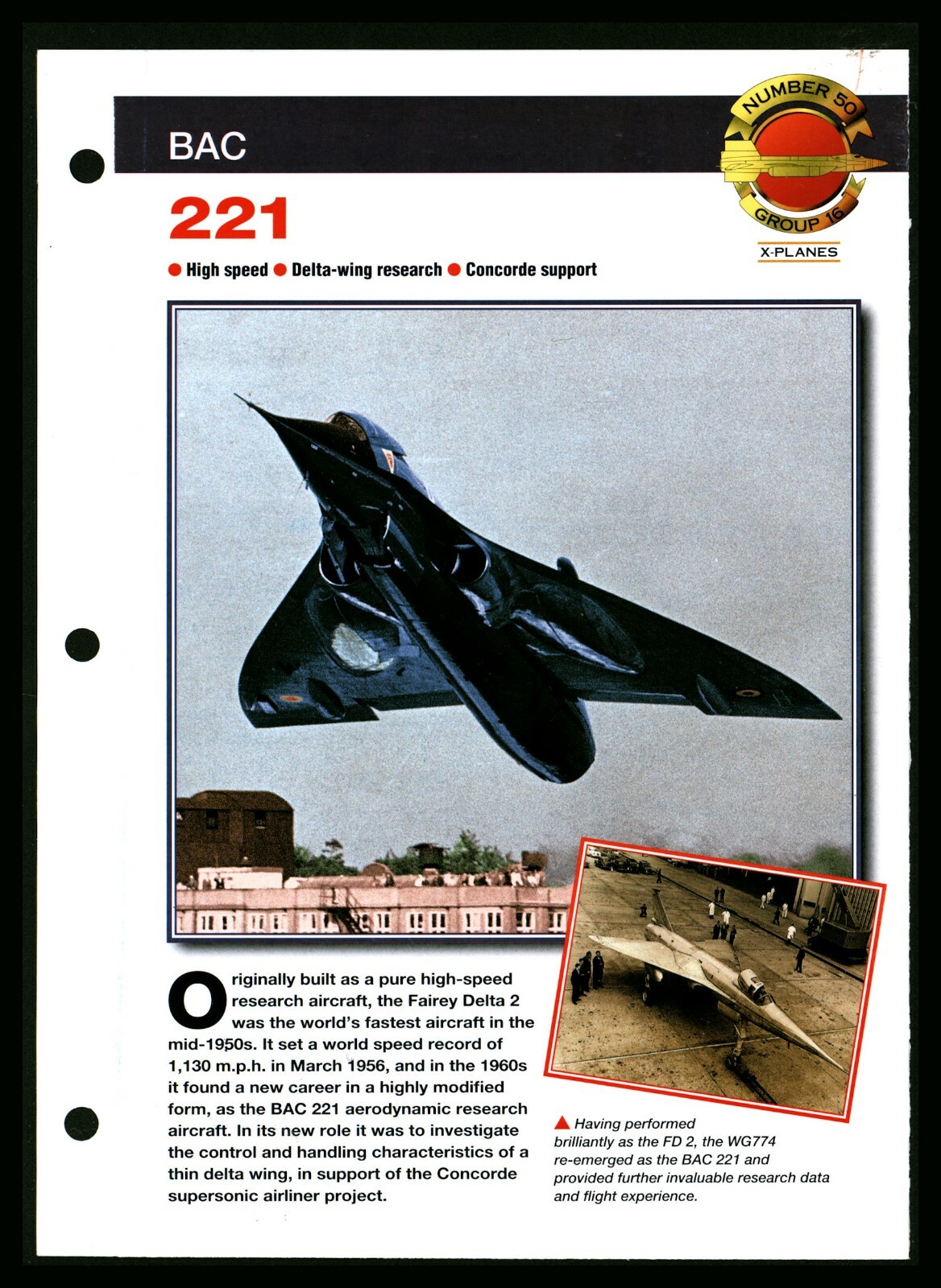 "BAC 221" Aircraft of World Spec Sheet X-Planes 16.50 | eBay