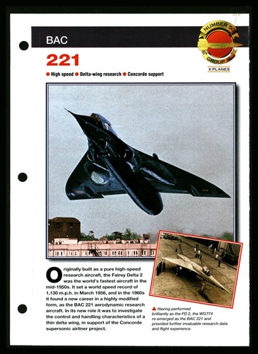 "BAC 221" Aircraft of World Spec Sheet X-Planes 16.50 | eBay