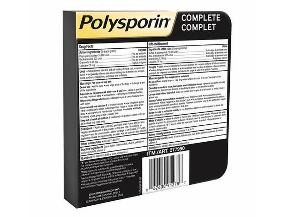 Polysporin Complete Antibiotic Ointment Heal Fast Formula 2x30g Canada ...