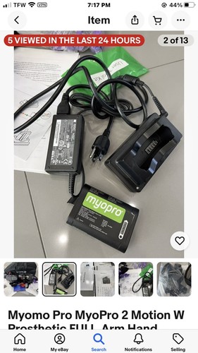 Myomo Pro MyoPro 2 Motion W Prosthetic FULL Arm Hand Robotic Brace ...