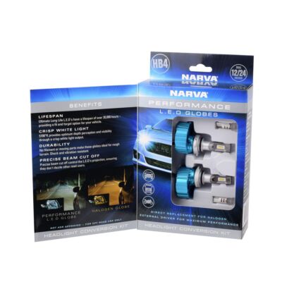 Narva HB4 12V/24V LED Headlight Conversion Kit Base P22D 9006 2Pk ...