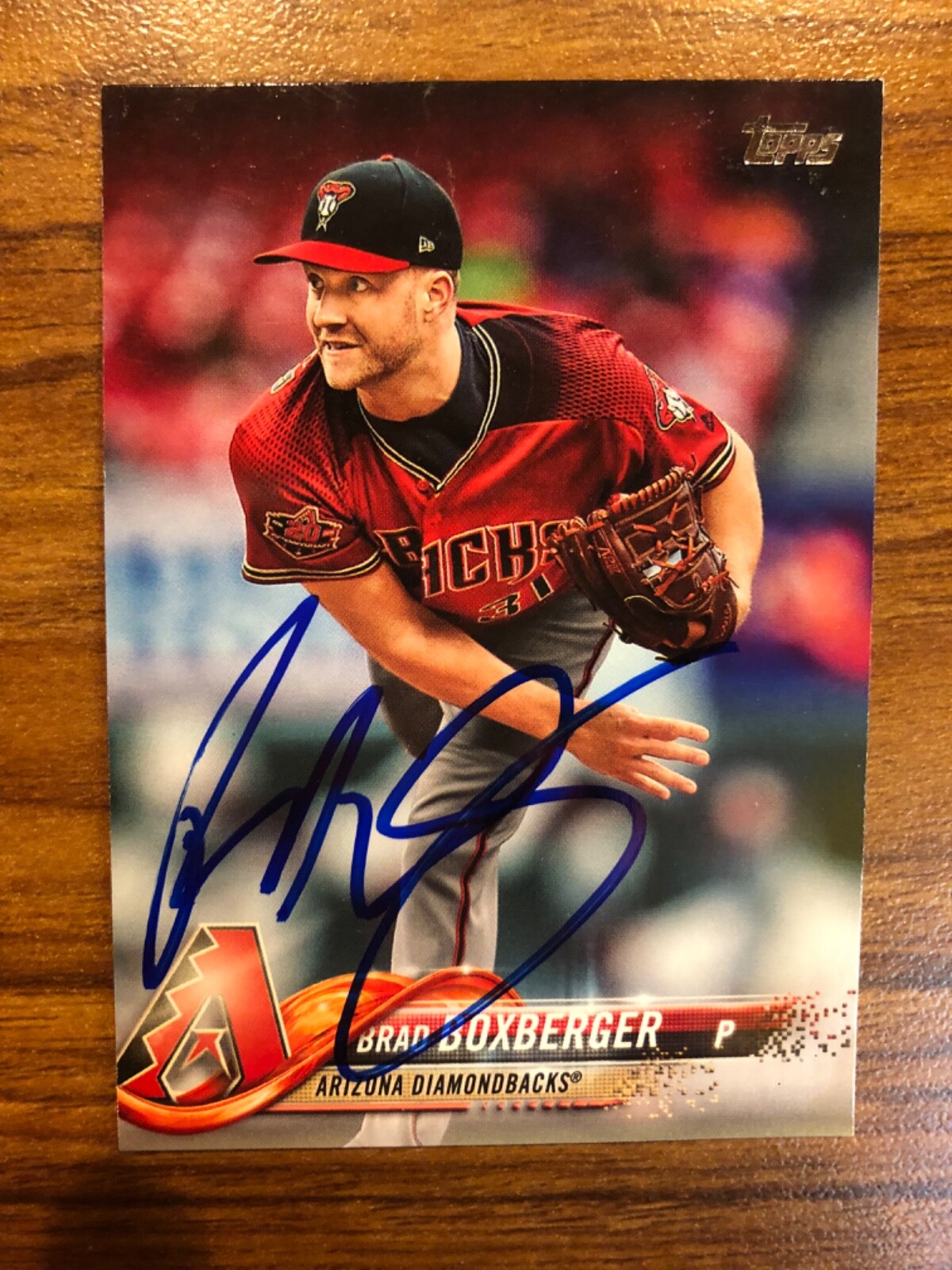 2018 Topps Arizona Diamondbacks Brad Boxberger Autographed Baseball ...