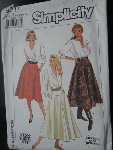 Simplicity pattern 9317 skirts in 3 lengths, sizes 14 to 16 only ...