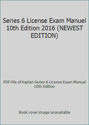 Series 6 License Exam Manuel 10th Edition 2016 (NEWEST EDITION) | eBay