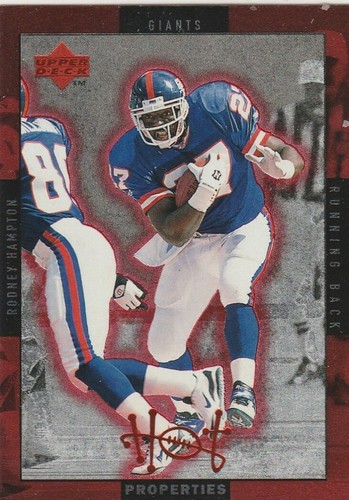 1996 Upper Deck Hot Properties #HT-12 Rodney Hampton / Terrell Davis ...