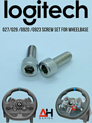 LOGITECH G29 / G920 / G923 Wheelbase Hard Mounting Screws x2 SILVER ...