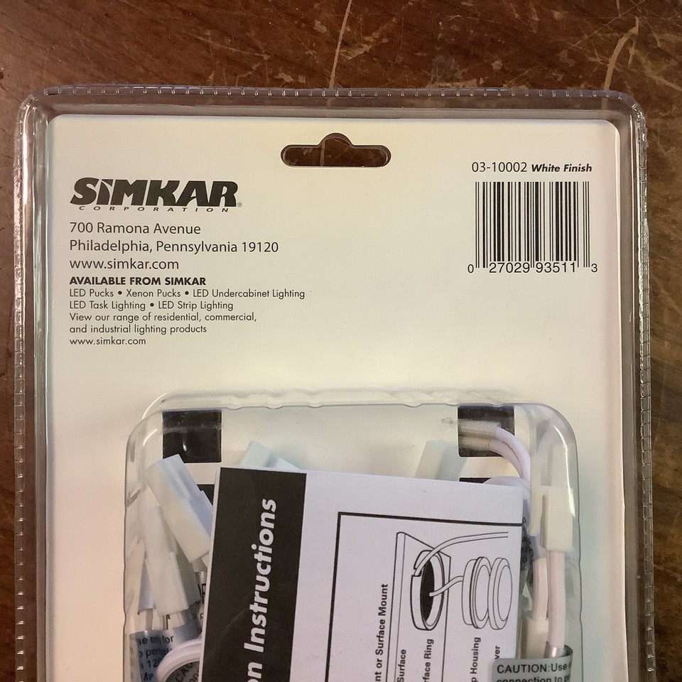 SIMKAR/XENON 120V Puck Light 3-Pack 03-10002 White Finish (new) | eBay