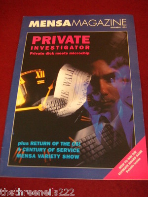 MENSA - PRIVATE INVESTIGATOR - DEC 1994 | eBay